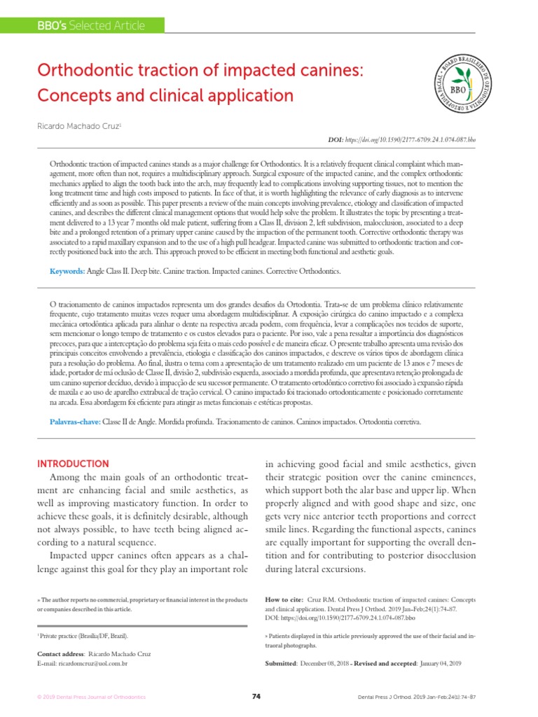 Pi Is 1073874613000777 | PDF | Orthodontics | Human Tooth