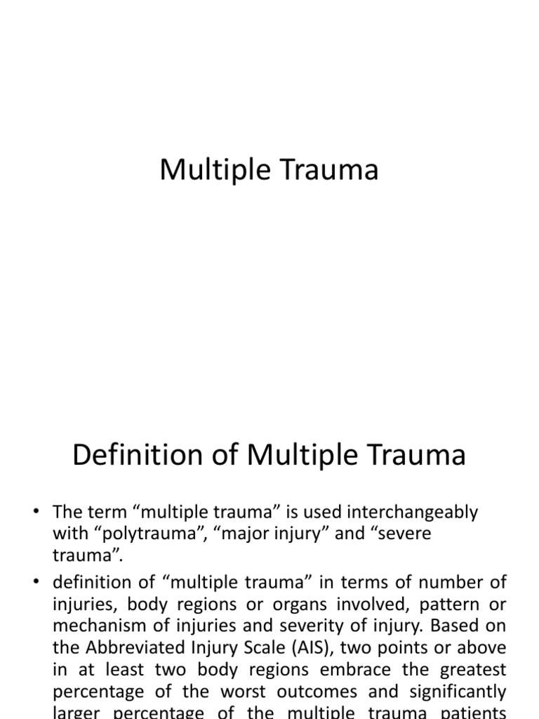 Multiple Trauma | PDF | Major Trauma | Thorax