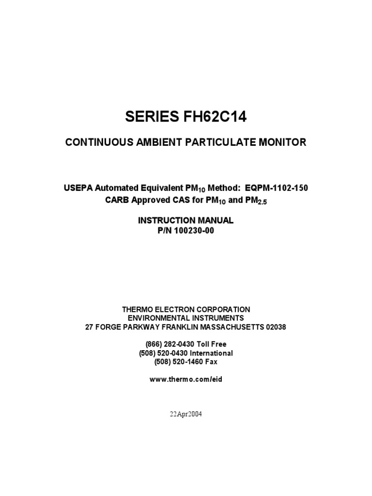 Manual Fh62c14 Beta Eqpm-1102-150 (En) | PDF | Flow Measurement ...