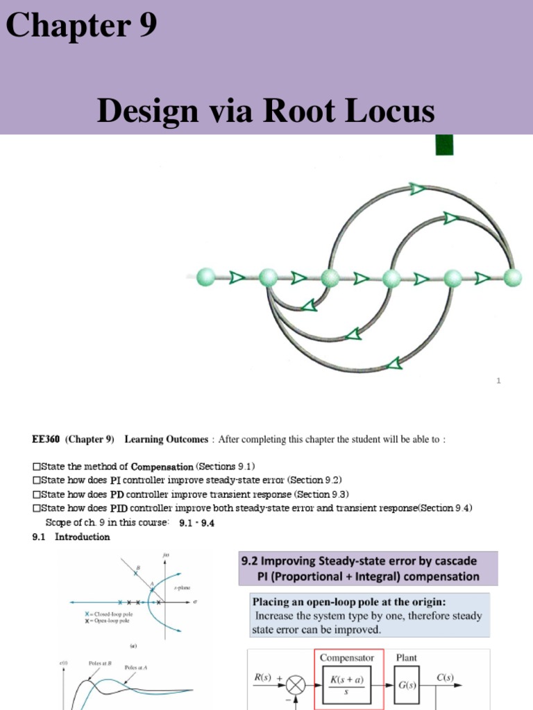 Lectures 26-30 PI, Lag, PD and Lead Compensators Chapter-9 Design Via Root Locus | PDF | Control ...