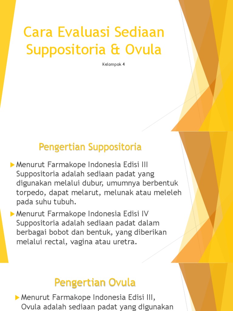 Cara Evaluasi Sediaan SUPP&OVULA | PDF
