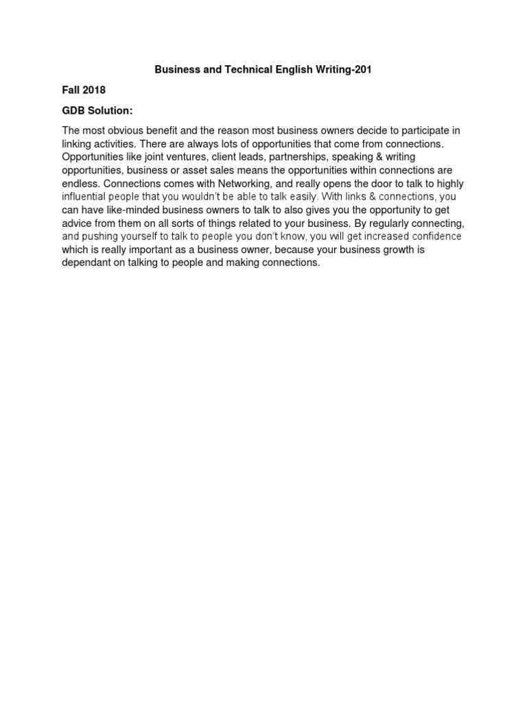 ENG201 GDB Solution-1 | PDF | Business | Business (General)