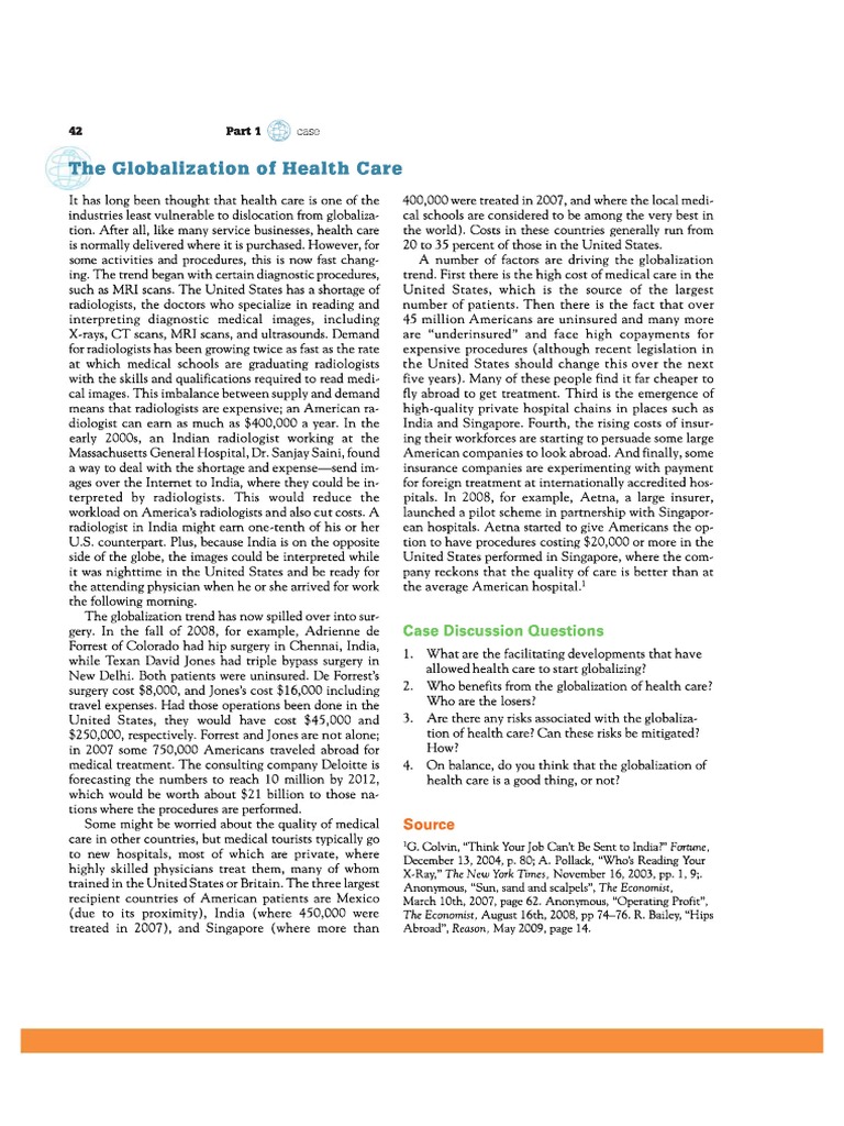 The Globalization of Health Care | PDF