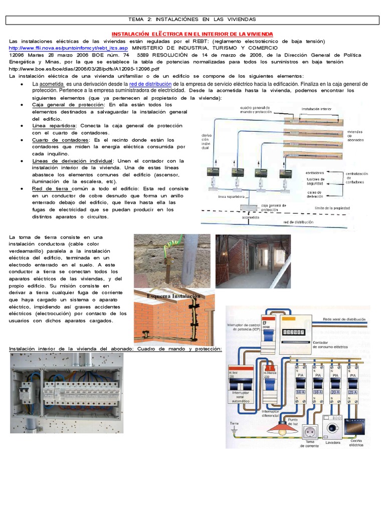 Tema Instalacion Electrica | PDF | Enchufes y tomas de corriente alterna | Electricidad