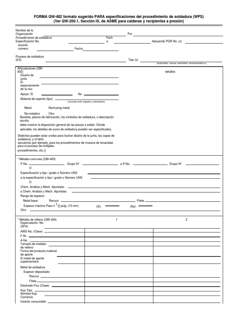 QW-482 en Es | PDF | Soldadura | Construcción