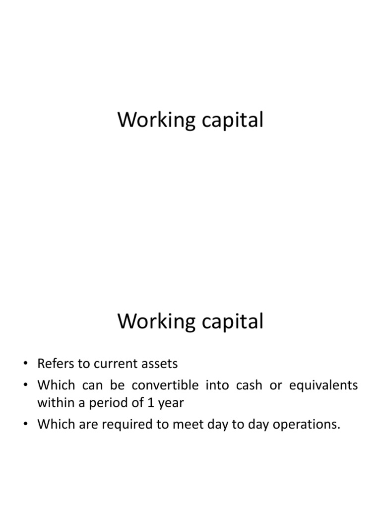 Working Capital | PDF | Working Capital | Credit