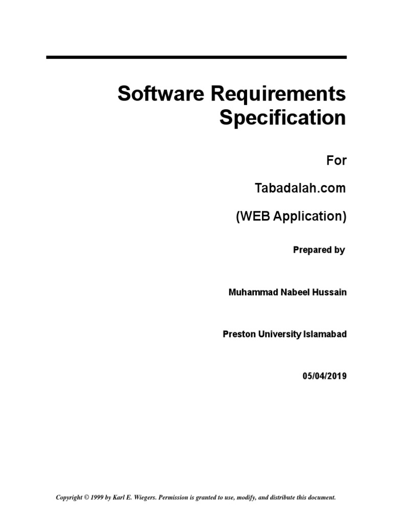 Srs Template | PDF | Application Programming Interface | Component Based Software Engineering