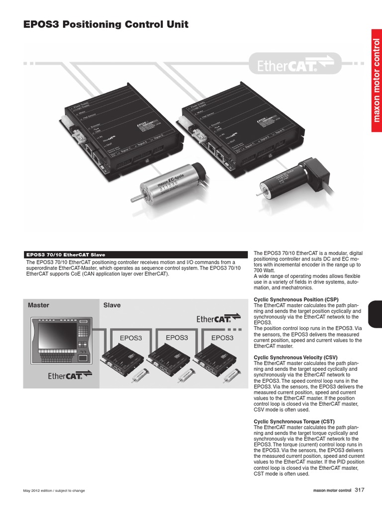 EPOS3 Positioning Control Unit | PDF | Electric Motor | Control Theory