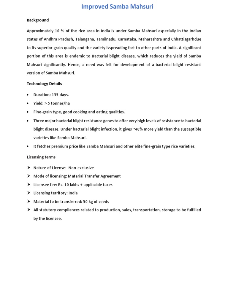 Improved Samba Masuri | PDF | Home & Garden | Wellness