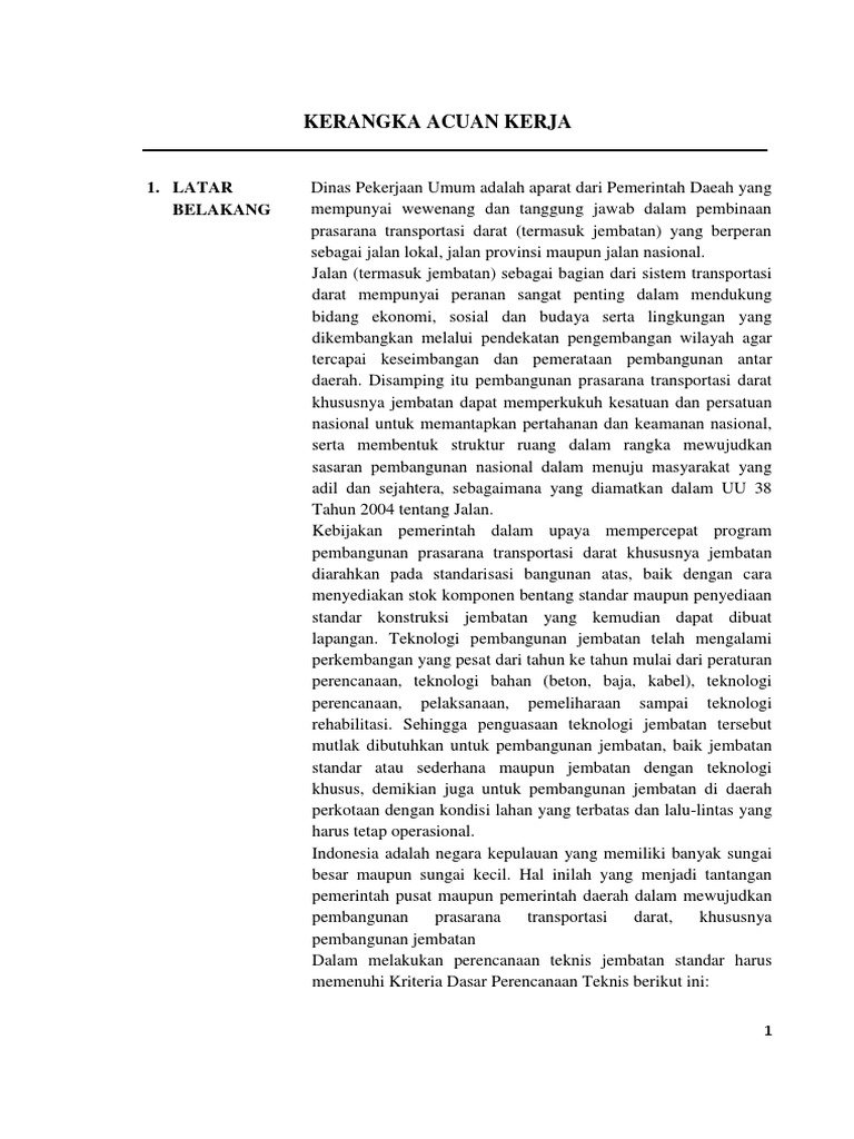 KAK Perencanaan Jembatan | PDF