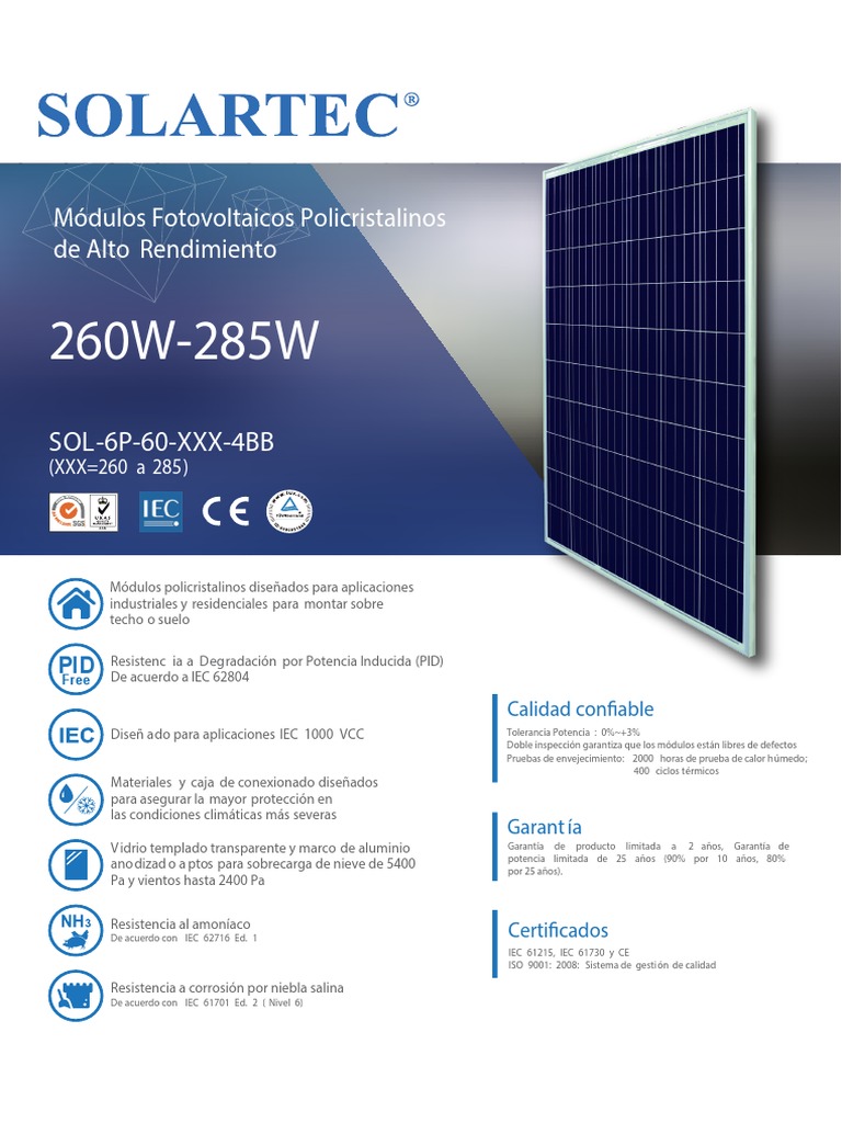 Modulo s 2017 SOLARTEC | Fotovoltaica | Electromagnetismo