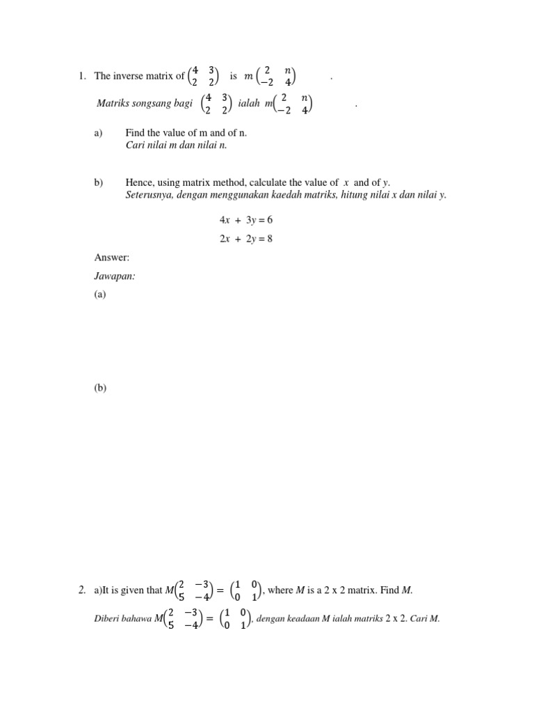 Revision Module Midterm Maths Form 5 | PDF