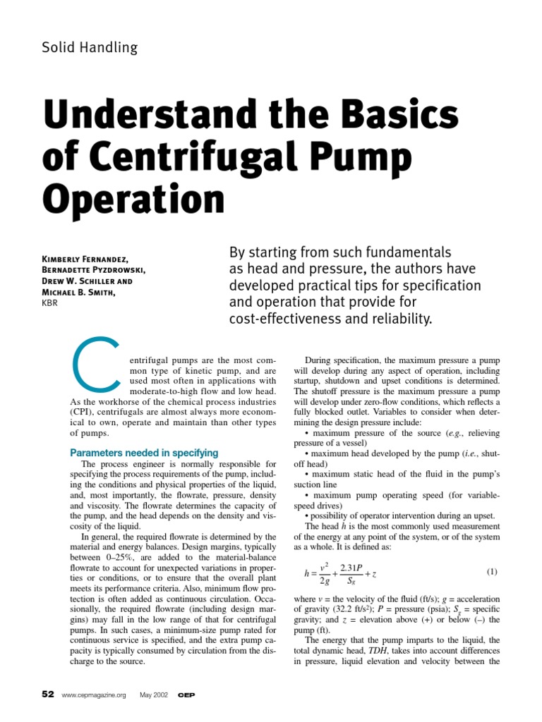 Cent Pump Operation | PDF | Pump | Pressure