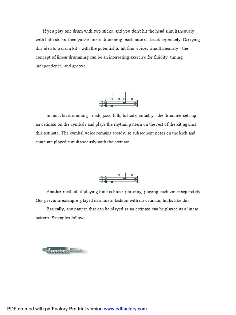 Linear Drumming | PDF | Drum Kit | Musical Instruments