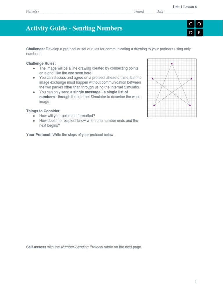 U1L06 Activity Guide - Sending Numbers | PDF