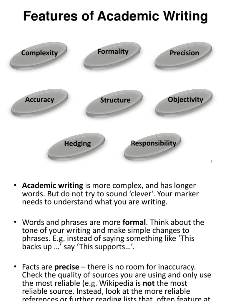 Features of Academic Writing PDF | PDF