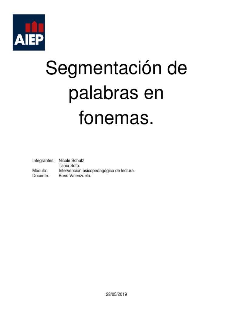 Segmentación de Palabras en Fonemas. | PDF | Fonología | Palabra