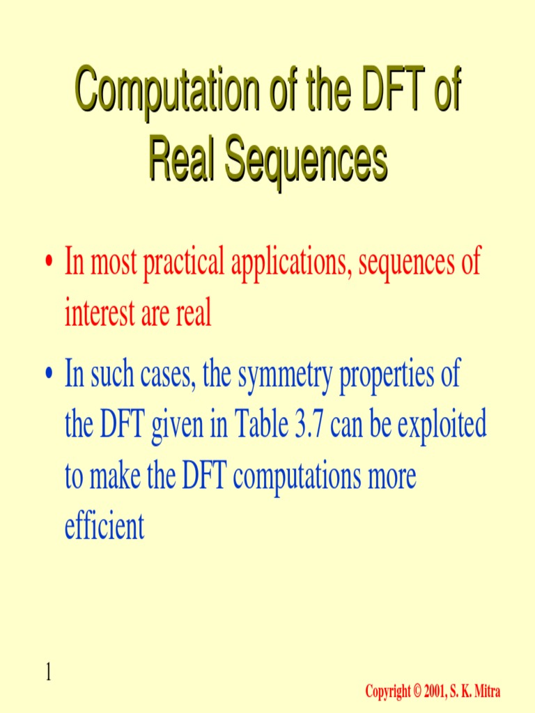 Computation Of The Dft Of Real Sequences Pdf Discrete Fourier Transform Mathematical Analysis