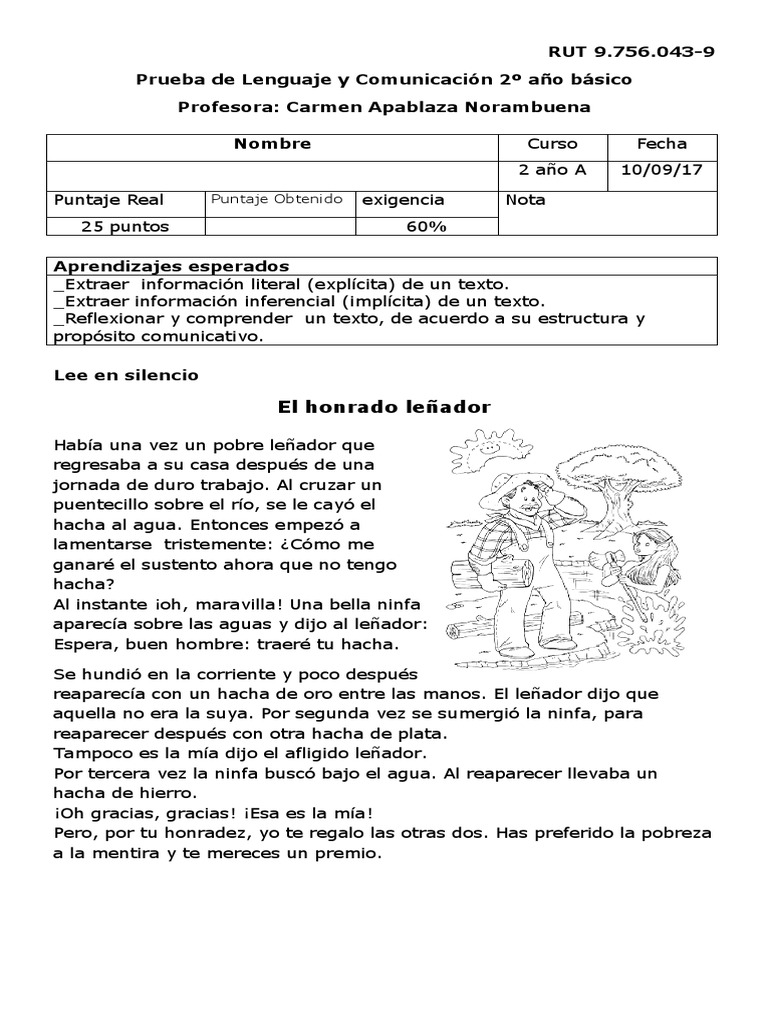 El honrado leñador y su recompensa | PDF