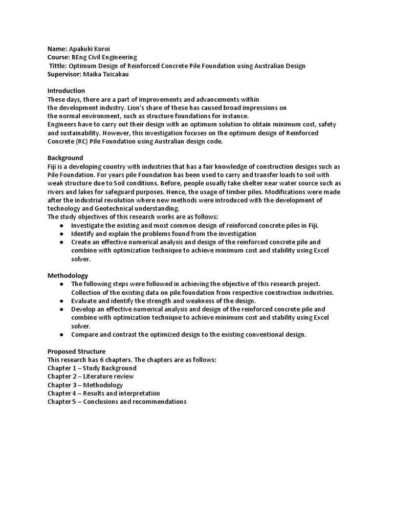 Apakuki Koroi Optimum Design of Reinforced Concrete Pile Foundation ...