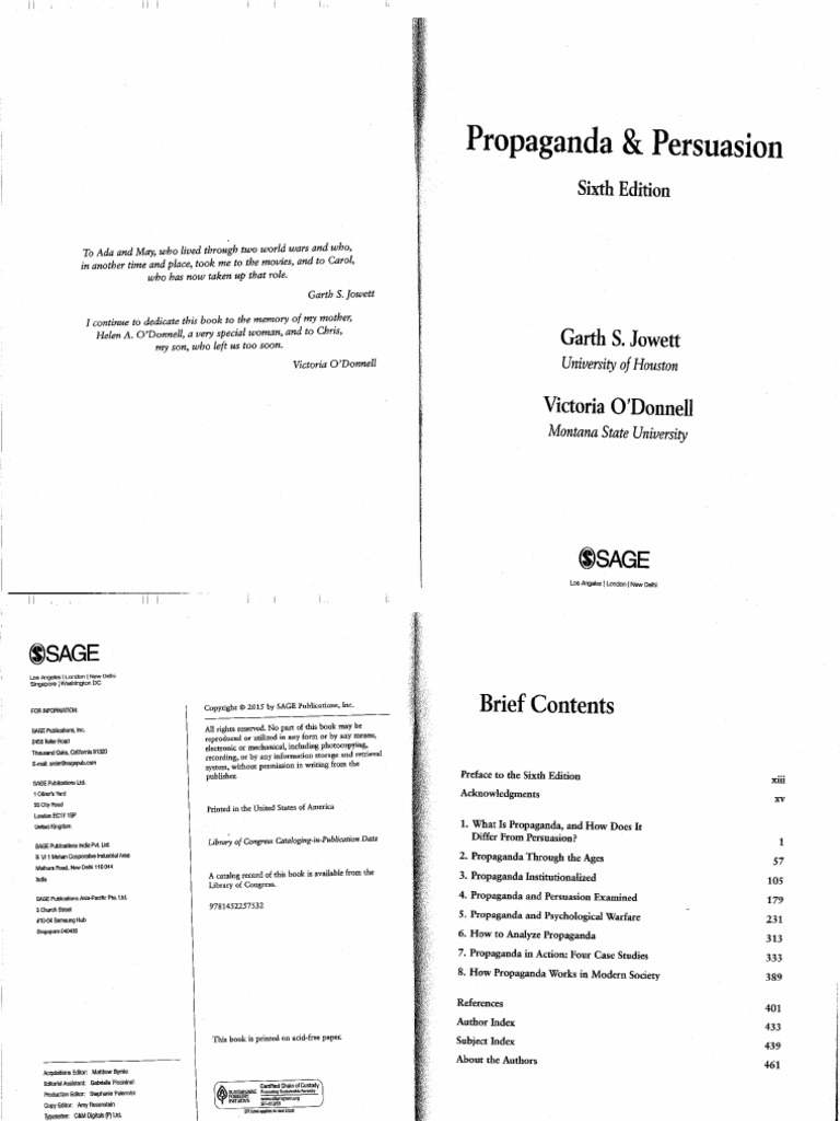 Jowett and ODonnell Propaganda and Persuasion PDF | PDF