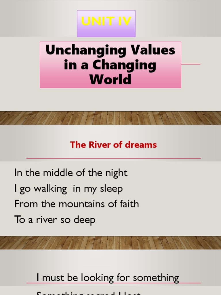 Unit Iv: Unchanging Values in A Changing World | PDF
