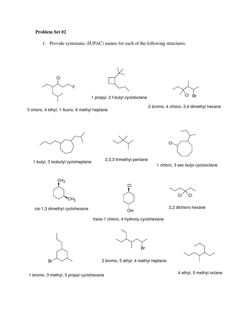 Problem Set 2 KEY | PDF | Conformational Isomerism | Organic Chemistry