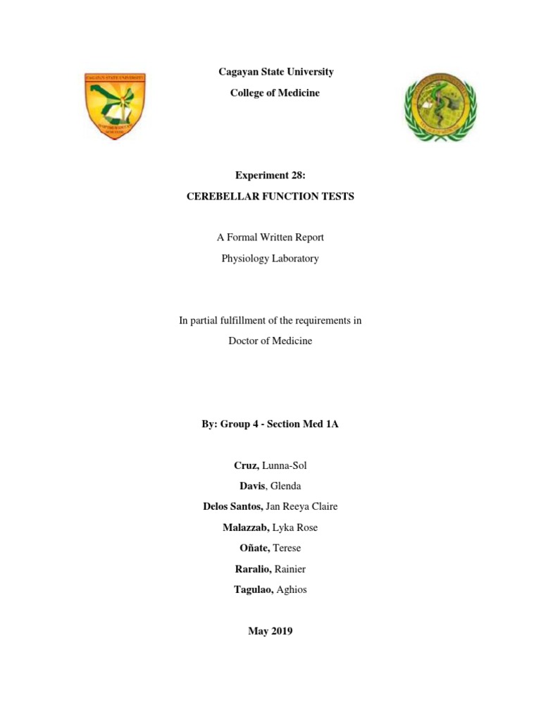 Cerebellar Function Test | Download Free PDF | Cerebellum | Brainstem