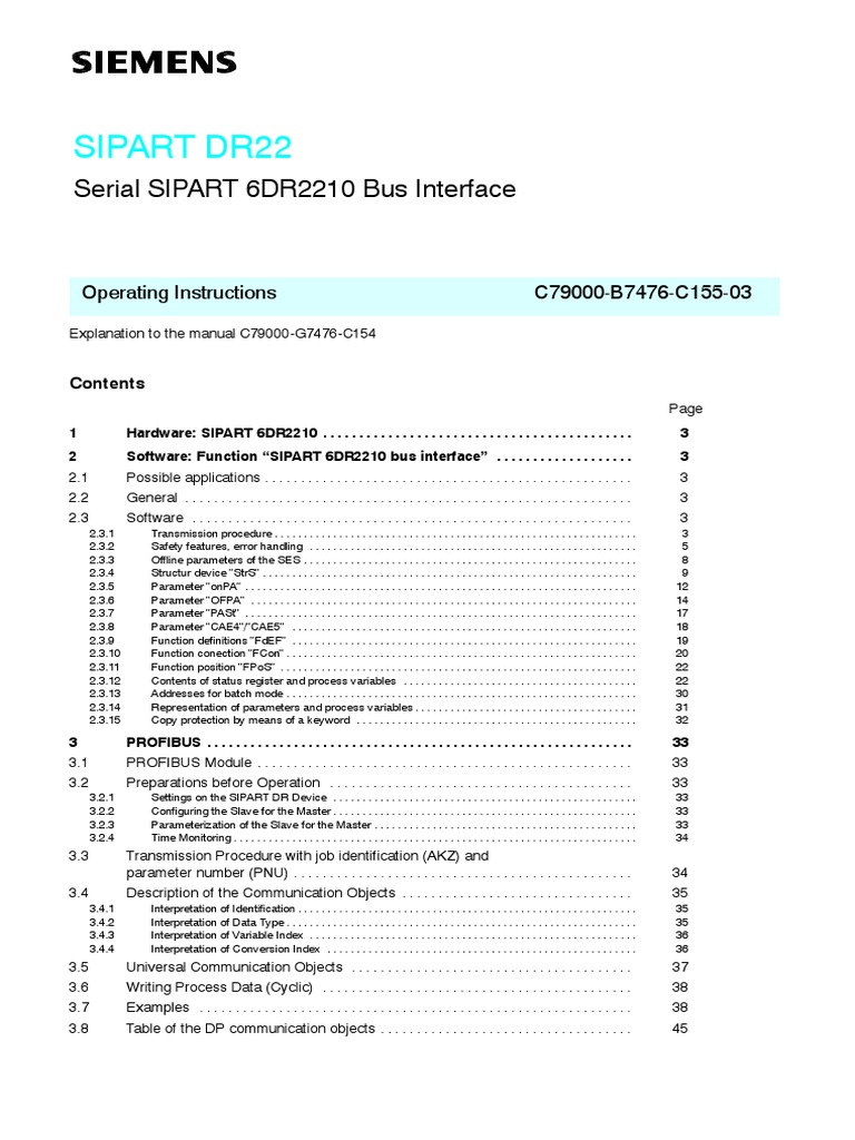 SIPART 6DR2210 Bus Interface Guide | PDF | Random Access Memory ...