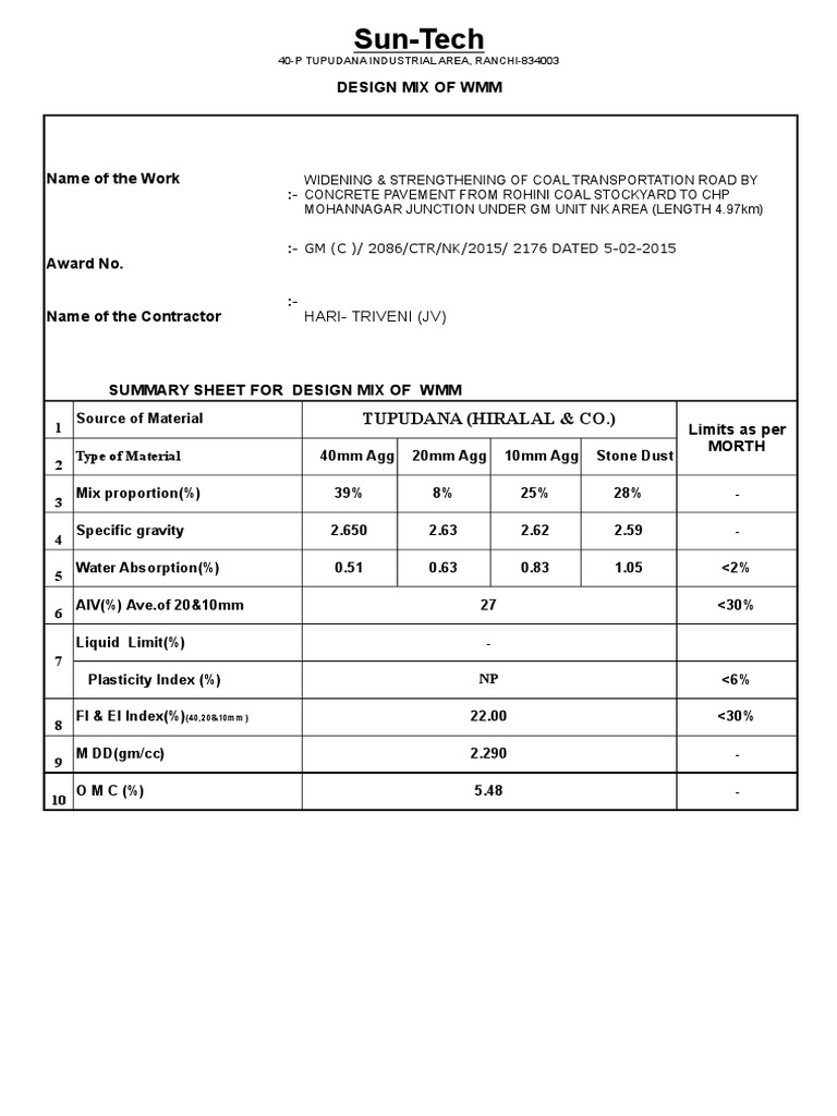 WMM Mix Design | PDF | Nature