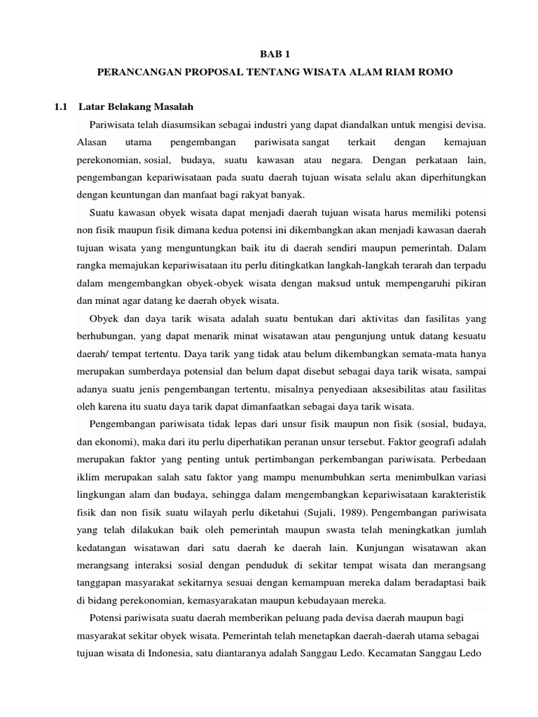 Perancangan Proposal Tentang Wisata Alam | PDF