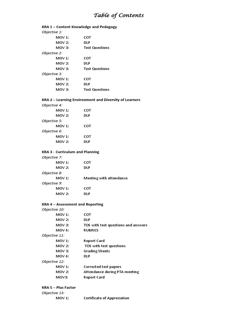 Table of Contents - RPMS | PDF