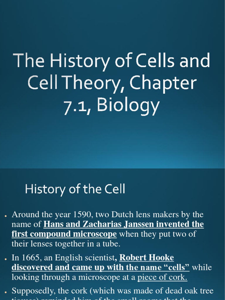 The History of Cells and Cell Theory | PDF | Organelle | Cell (Biology)