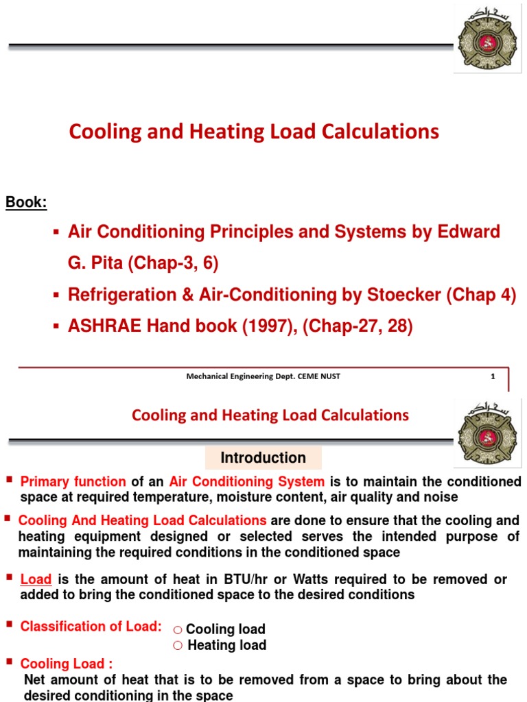 Cooling and Heating Load Calculations: Air Conditioning Principles and ...