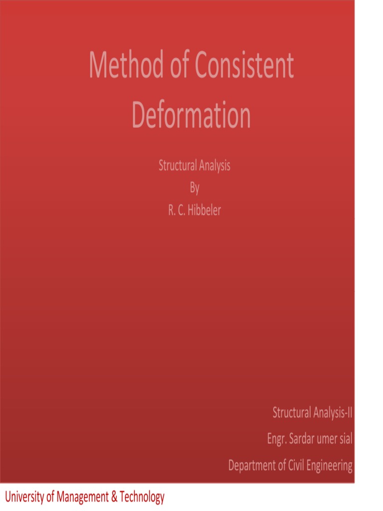Method of Consistent Method of Consistent Deformation: Structural Analysis by R. C. Hibbeler ...