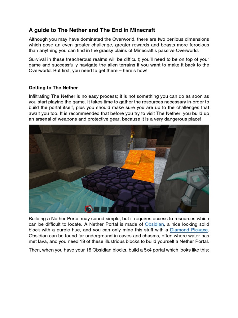 A Guide to the Nether and the End in Minecraft | Minecraft | Leisure ...