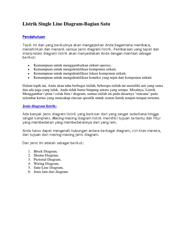 Listrik Single Line Diagram | PDF