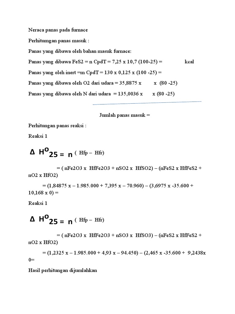 Neraca Panas Pada Furnace | PDF
