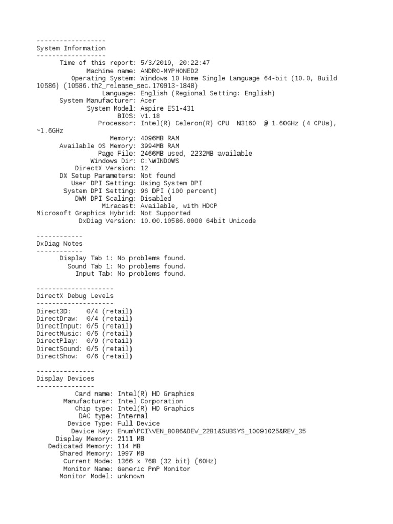 System Performance Report | PDF | Device Driver | Codec