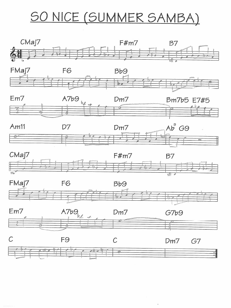So Nice - C Major Lead Sheet PDF | PDF