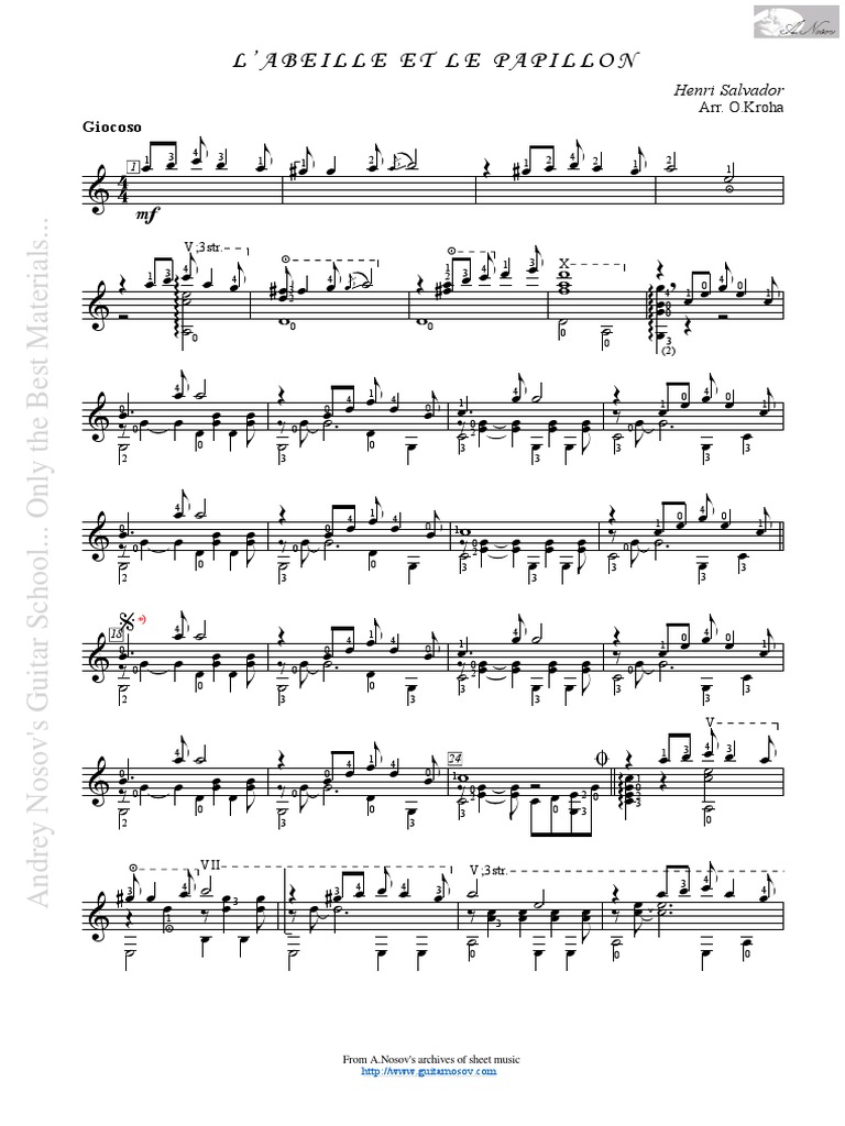 Labeille Et Le Papillon | PDF | Sheet Music | Musical Compositions