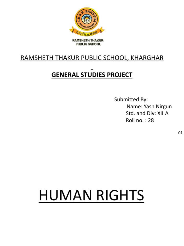 Ramsheth Thakur Public School, Kharghar: General Studies Project | PDF ...