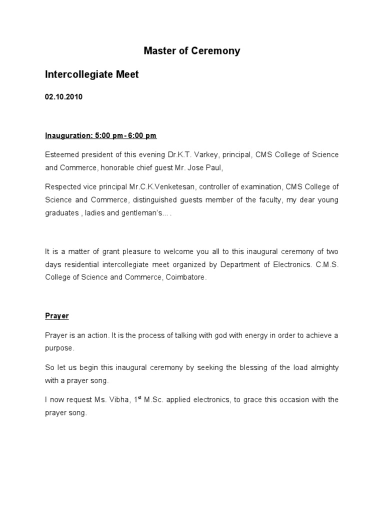 Master of Ceremony | PDF | Meditation | College