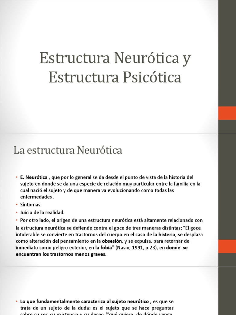 Estructura Neurótica | PDF | Neurosis | Psicosis