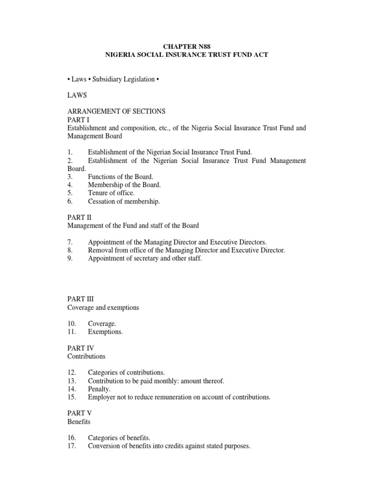 Nsitf Act | PDF | Pension | Board Of Directors