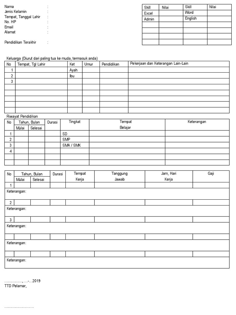 Form - Interview Kosong | PDF