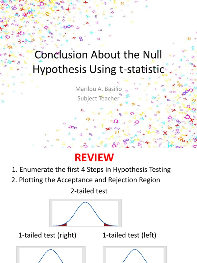 Hypothesis Testing with t-Statistic Guide | PDF | P Value | Statistical ...