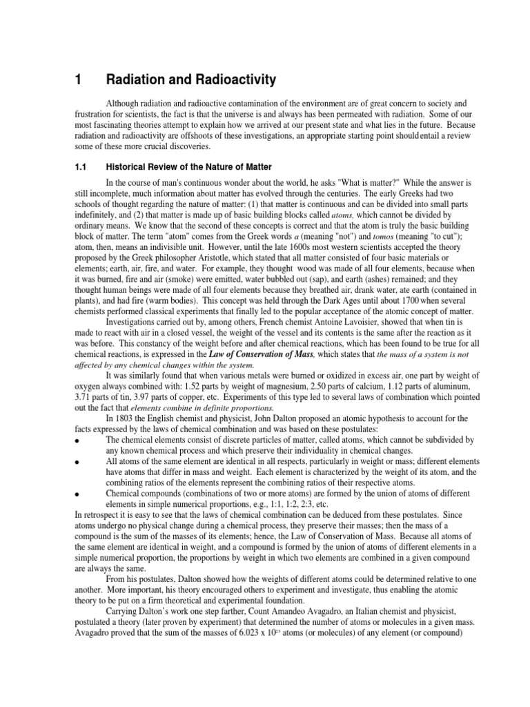 1-Radiation and Radioactivity | PDF | Radioactive Decay | Atomic Nucleus