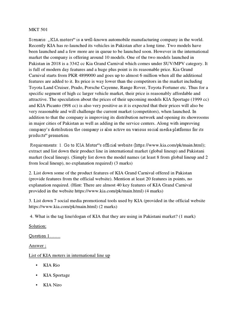 Mkt501 Assignment Solution H | PDF | Car Body Styles | Wheeled Vehicles