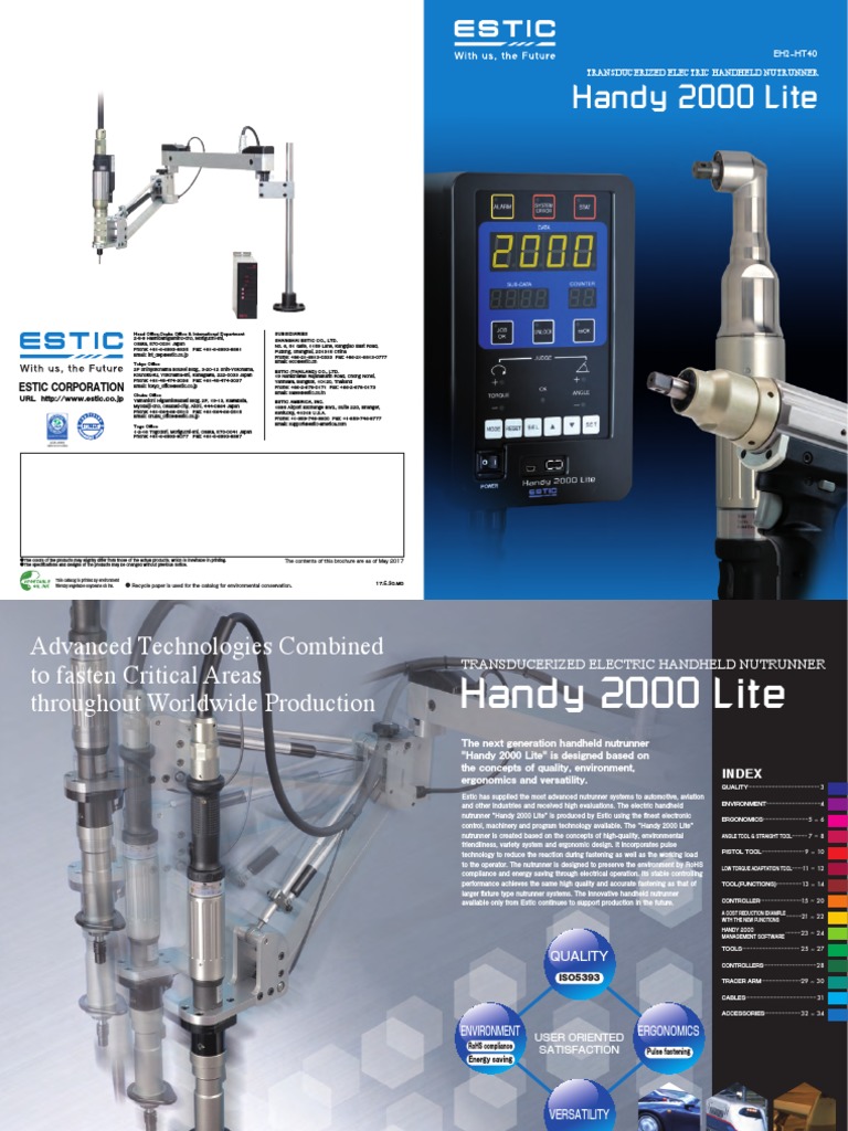 Handy 2000 Lite Nutrunner Overview | PDF | Electrical Connector | Switch